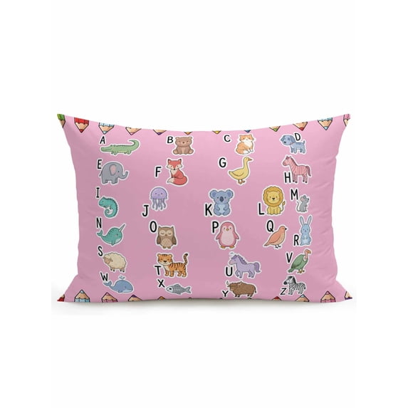 1 Pack Outdoor Throw Pillow, Pink Alphabet Waterproof Pillow with ...