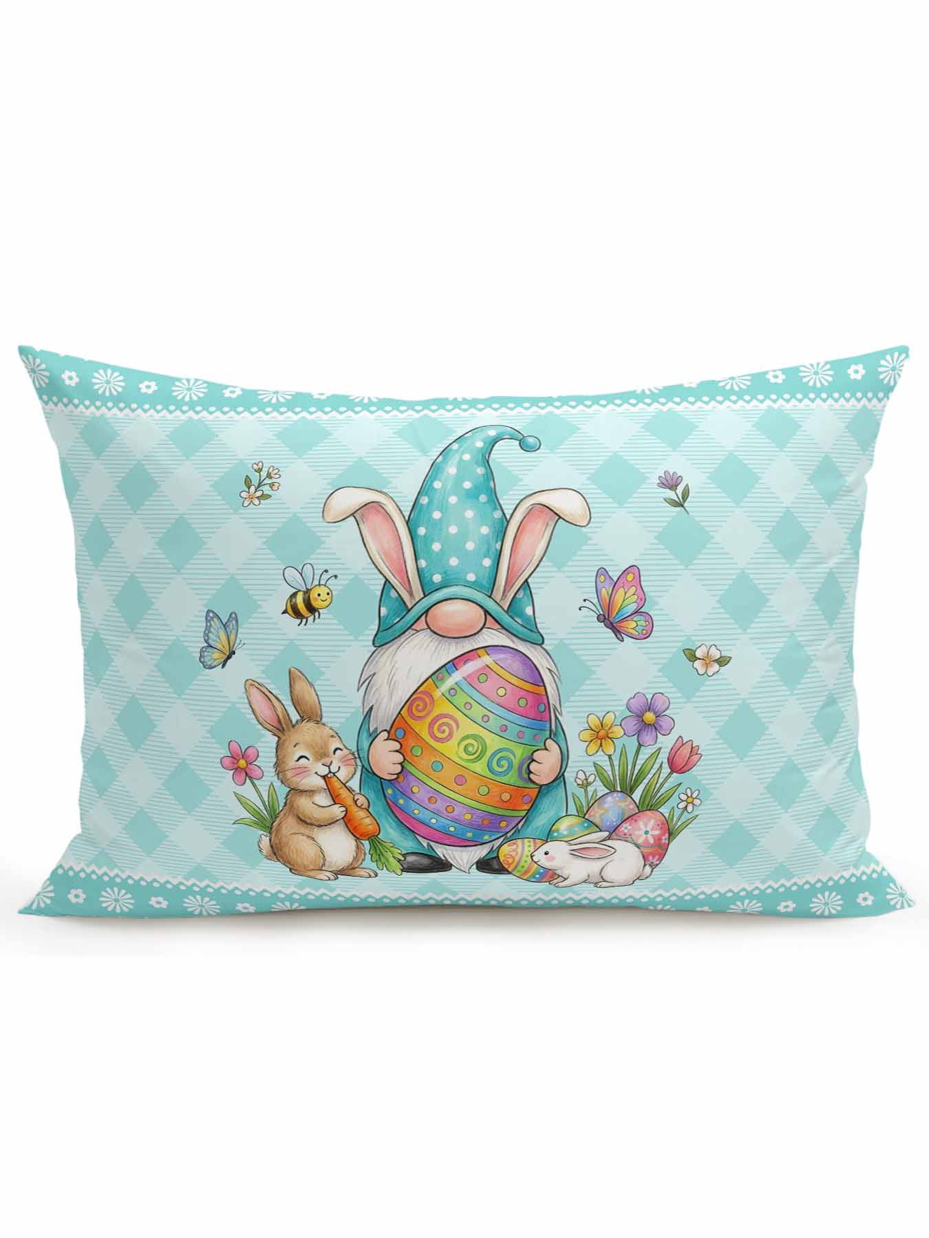 1 Pack Outdoor Throw Pillow, Spring Easter Waterproof Pillow with ...
