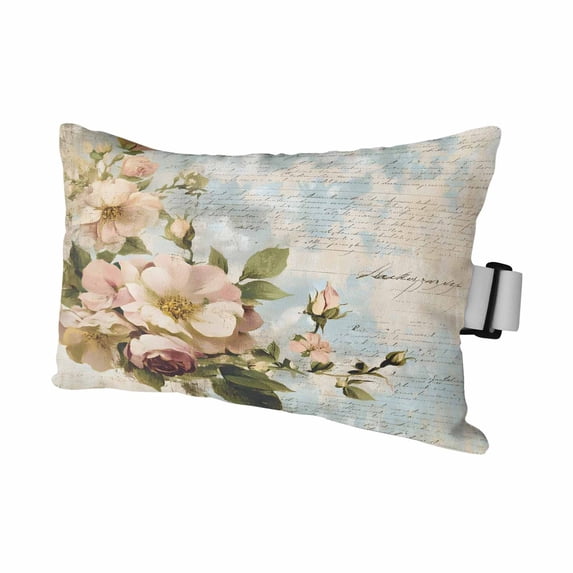1 Pack Outdoor Waterproof Throw Pillows for Head,Pink Flower on Vintage ...