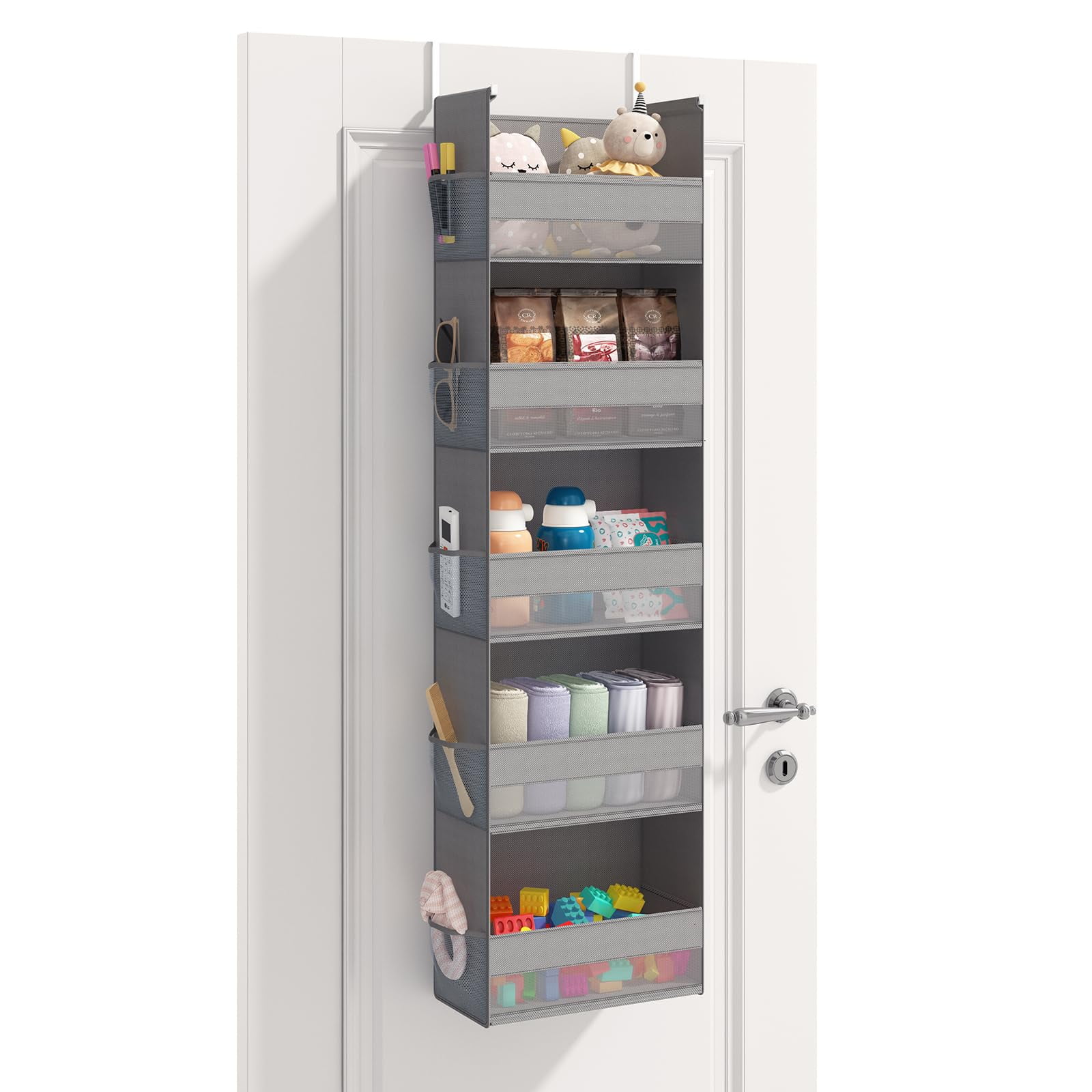 1 Pack Over The Door Hanging Organizer 5 Shelf Bathroom Organizers and ...