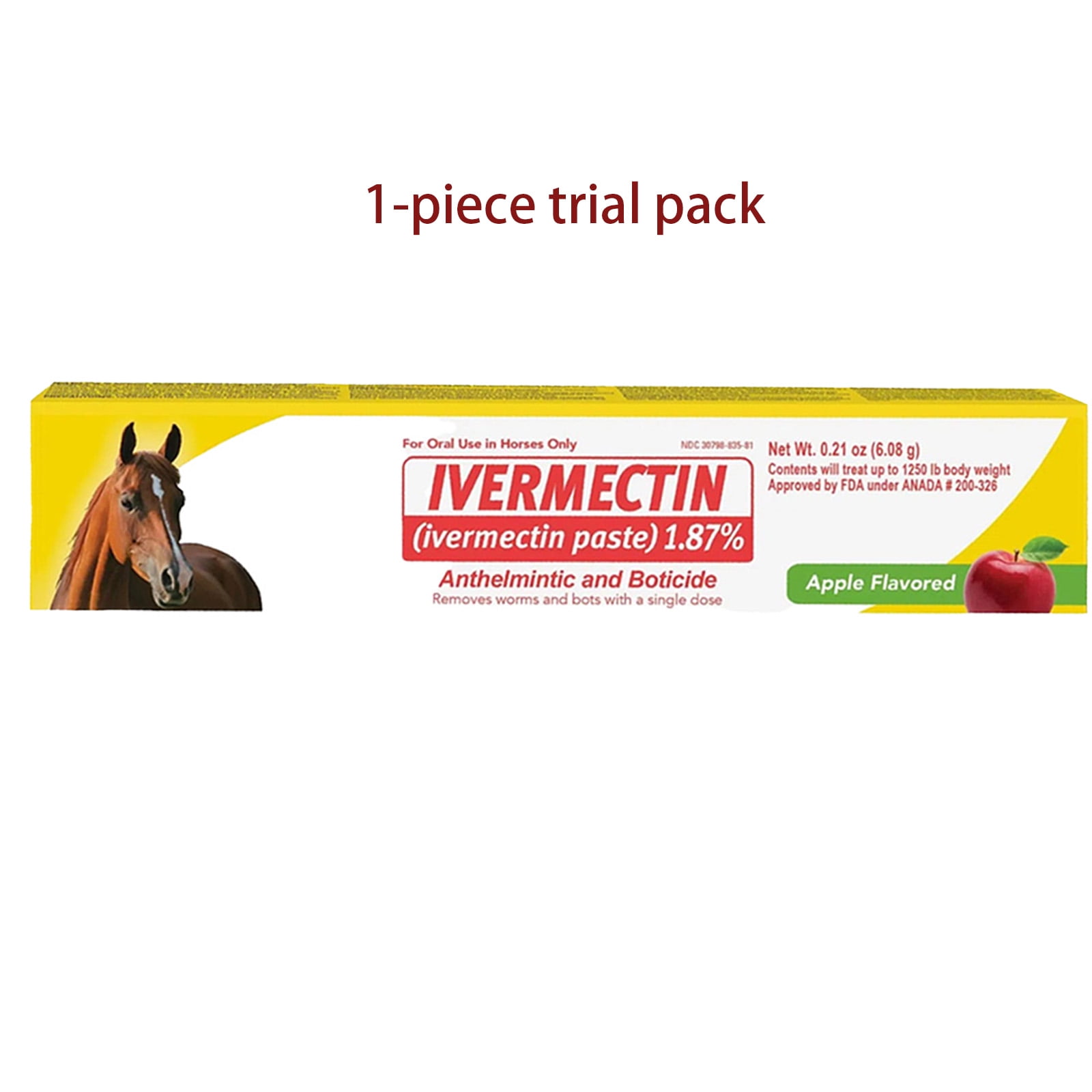 1 Pack of Paste, 0.26 Ounces, Apple Flavored Horse Dewormer control of ...