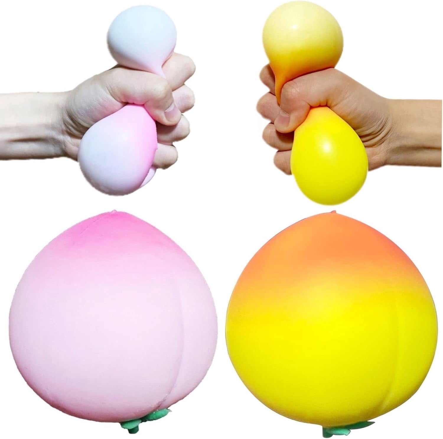 1 Pack Peach Stress Balls Sensory Fidget Toys, Squishy Dough Ball ...