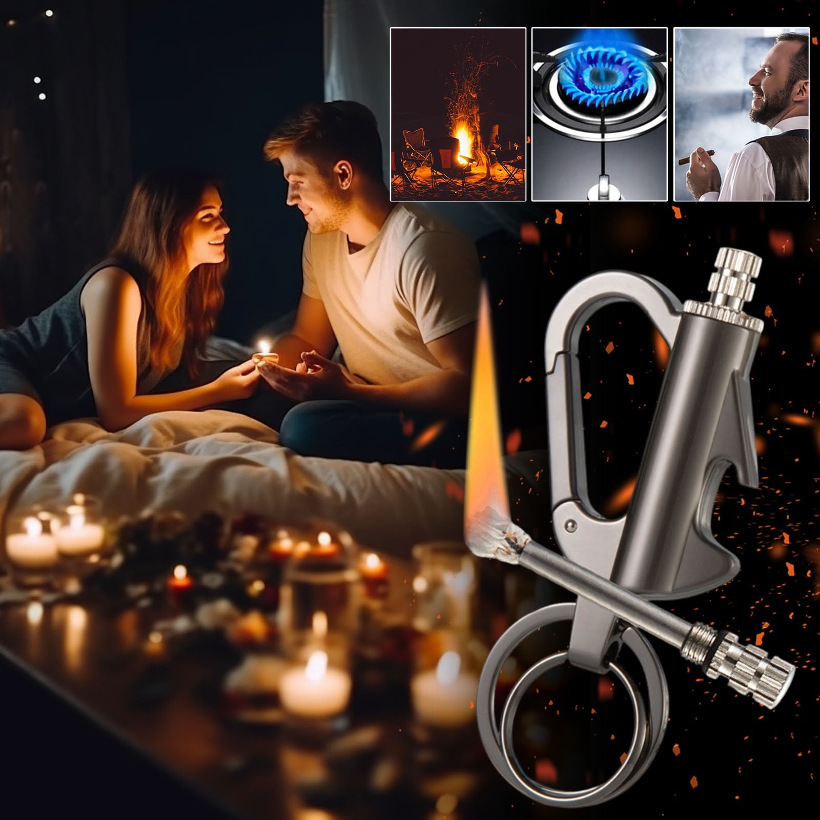 1 Pack Permanent Match Infinity Lighter with Multitool Keychain Bottle ...