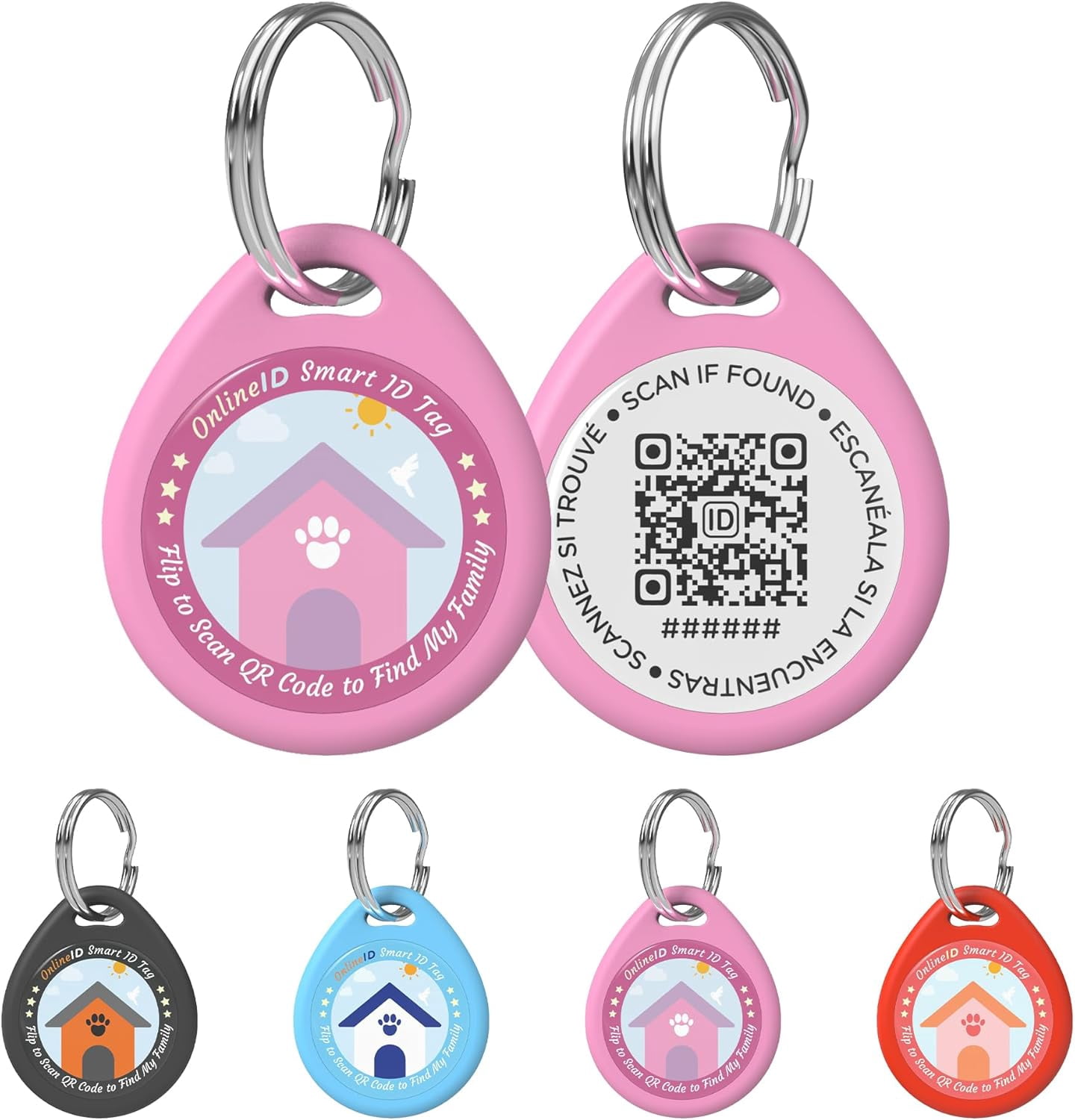 1 Pack Personalized Dog Tags,QR Code Pet ID Tags with Online Profile ...