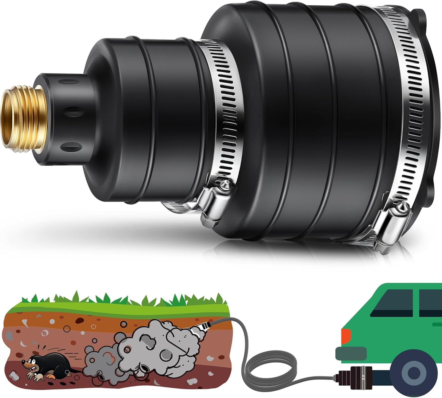 1 Pack Pest Control Exhaust Pipe Attachment Transport Exhaust from Car ...