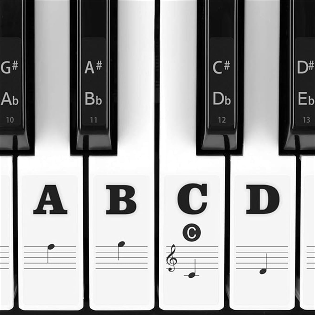 1 Pack Piano Keyboard Stickers for 88/61/54/49/37 Key,Full Set Piano ...