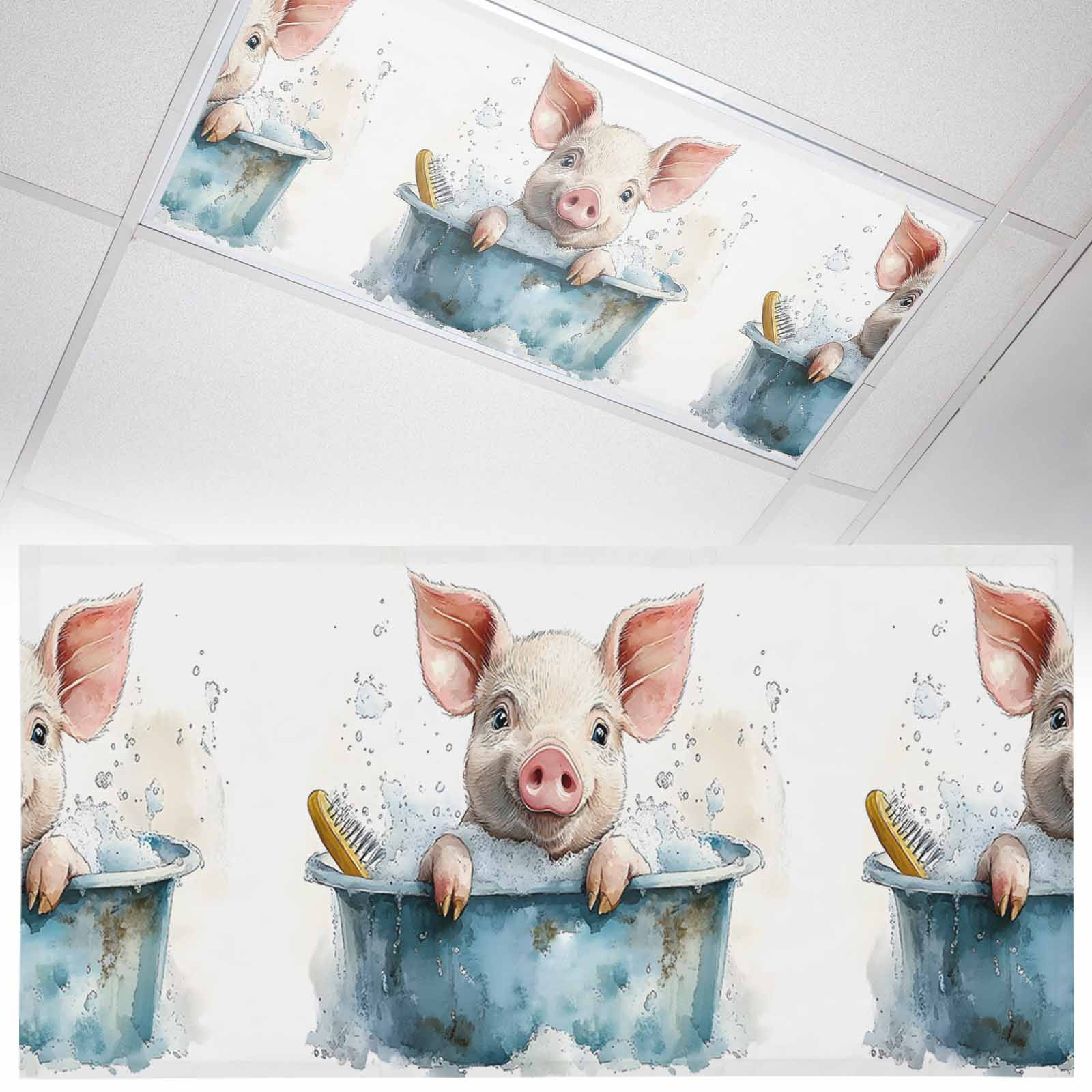 1 Pack Pig Bathtub Fluorescent Light Covers for Ceiling Lights ...