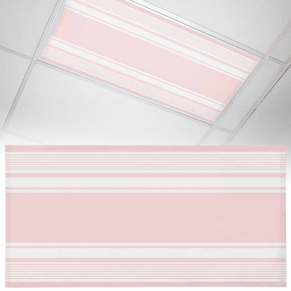 1 Pack Pink Striped Fluorescent Light Covers for Ceiling Lights Modern ...