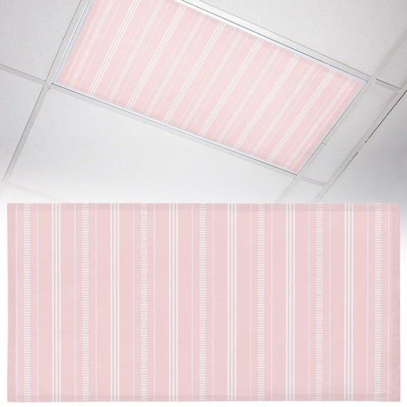 1 Pack Pink Stripes Fluorescent Light Covers for Ceiling Lights Classic ...