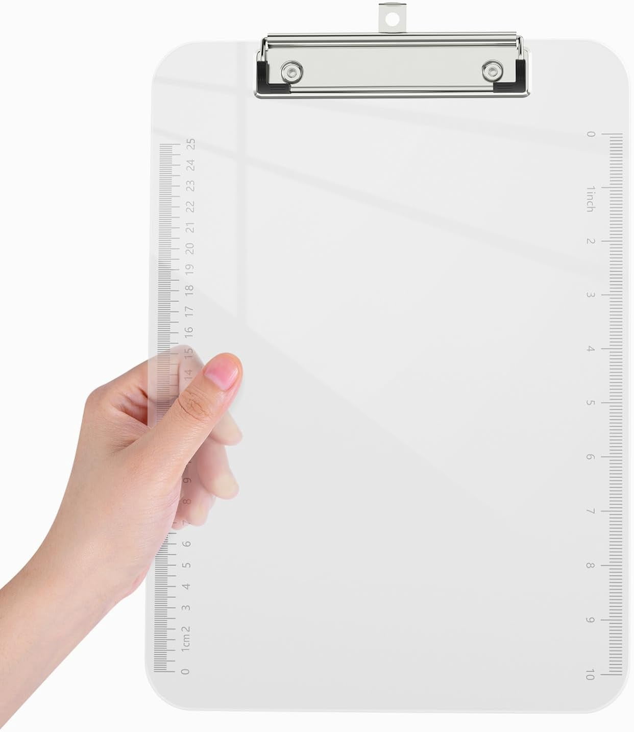 1 Pack Plastic Clipboards, Translucent Ruler Clip Board with Low ...