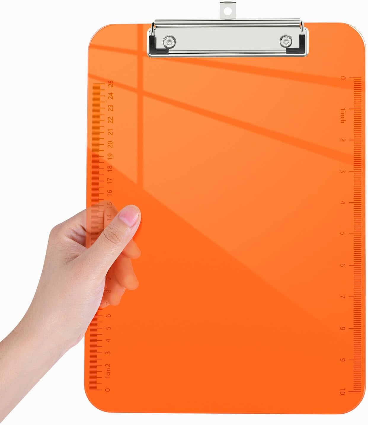 1 Pack Plastic Clipboards, Translucent Ruler Clip Board with Low ...