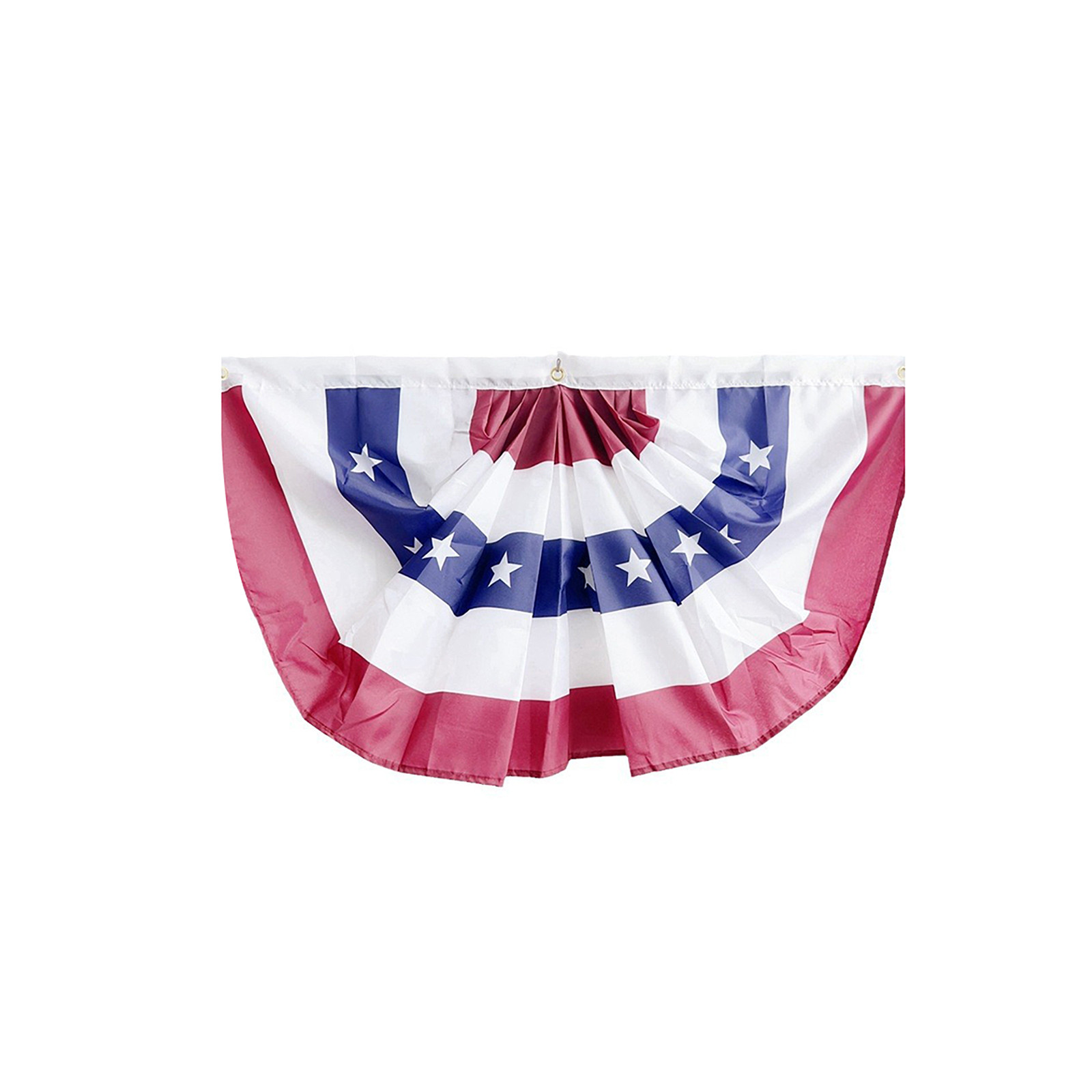 1 Pack Pleated Bunting Fan Flags, 35.4"*17.7" Patriotic Half Fan Banner ...