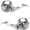 1 Pack Polished Chrome Door Handle Interior Privacy Doorknob Bedroom ...