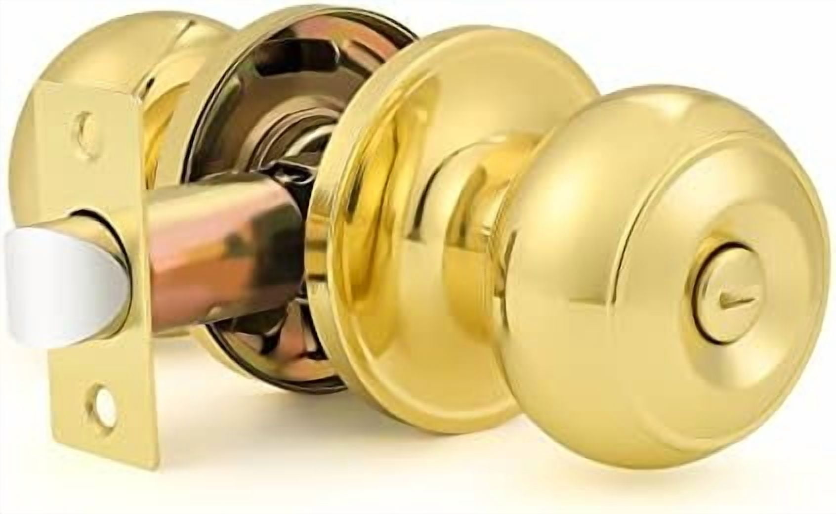 1 Pack Privacy Door Knobs Interior Bedroom Door Handle Polished Brass ...