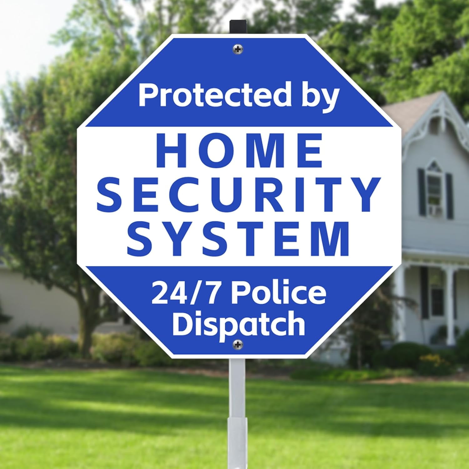 1-Pack Protected By Home Security System Signs with Stake - Police ...