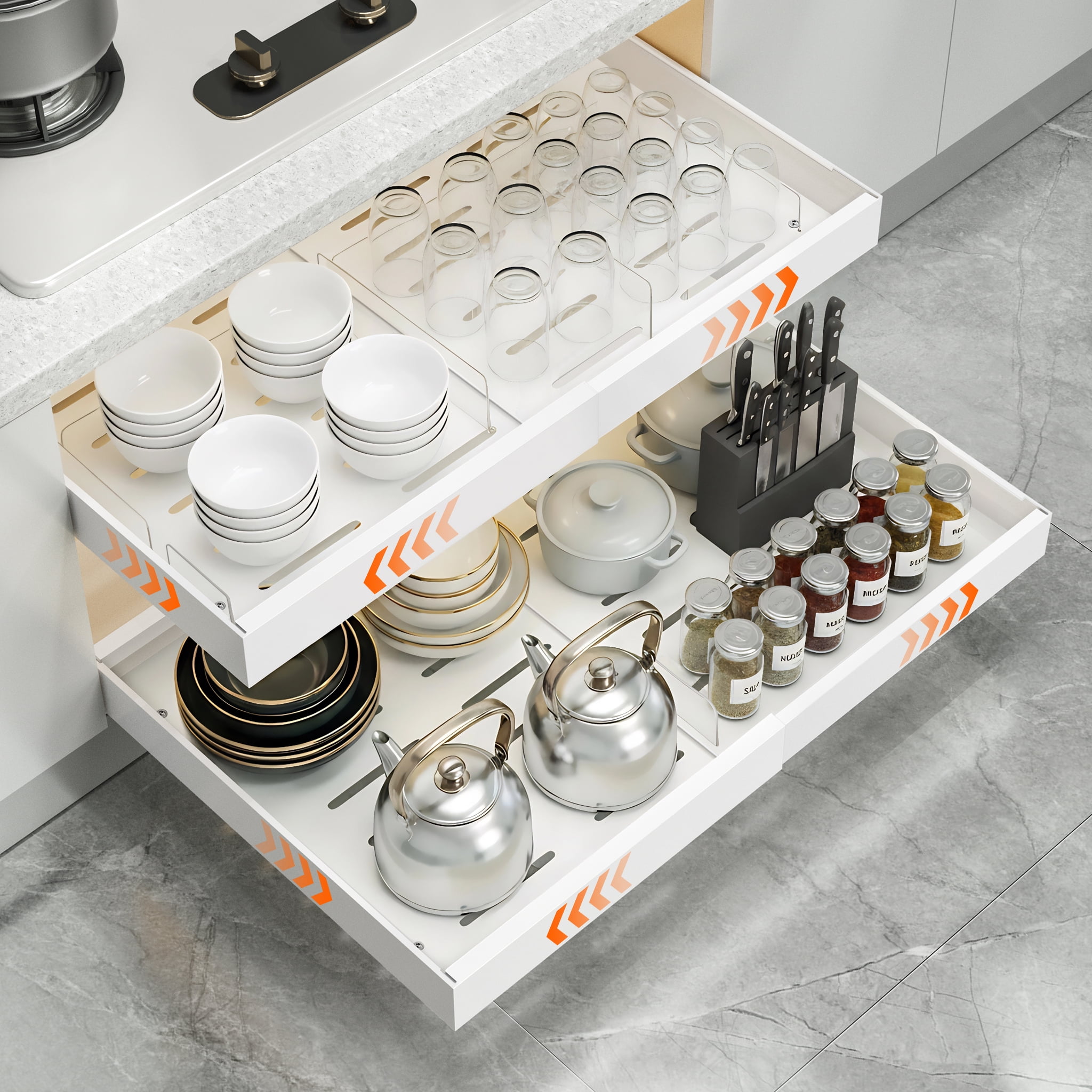 stusgo 1 PCS Pull out Cabinet Organizer, Expandable(12.6"-20.5") Slide ...