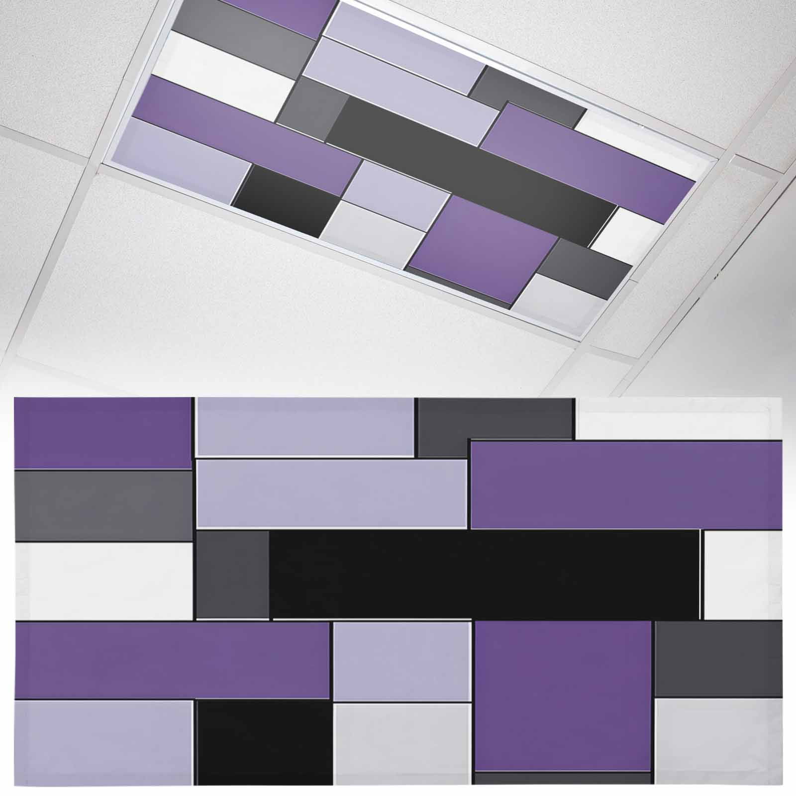 1 Pack Purple Black Fluorescent Light Covers for Ceiling Lights ...