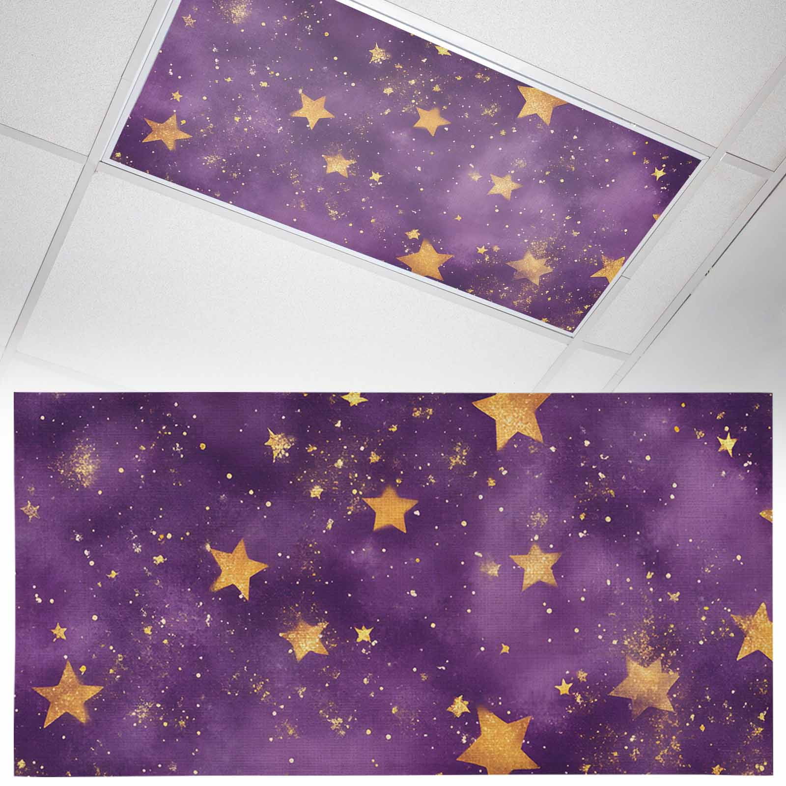1 Pack Purple Starry Sky Fluorescent Light Covers for Ceiling Lights ...