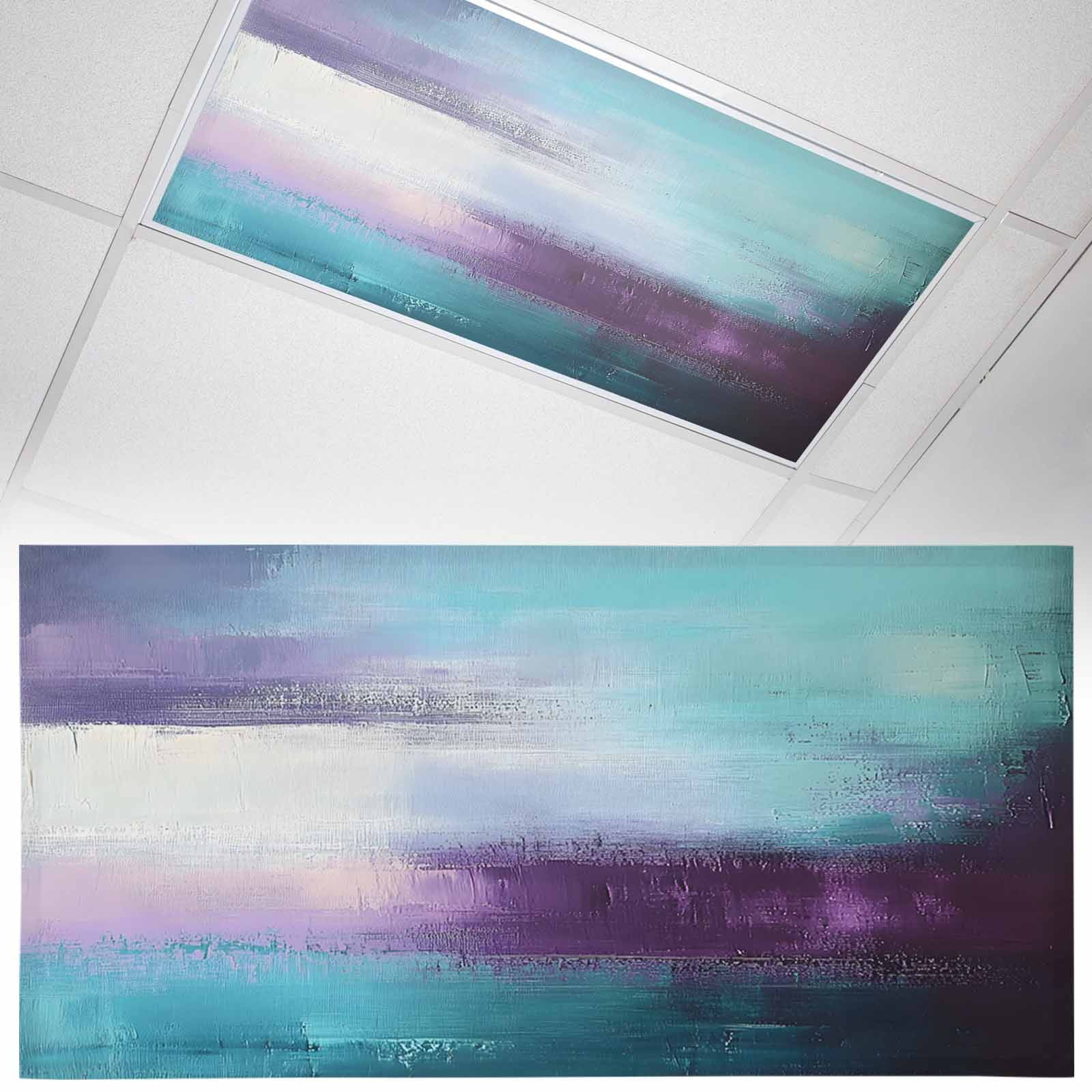 1 Pack Purple Teal Fluorescent Light Covers for Ceiling Lights Mottled ...