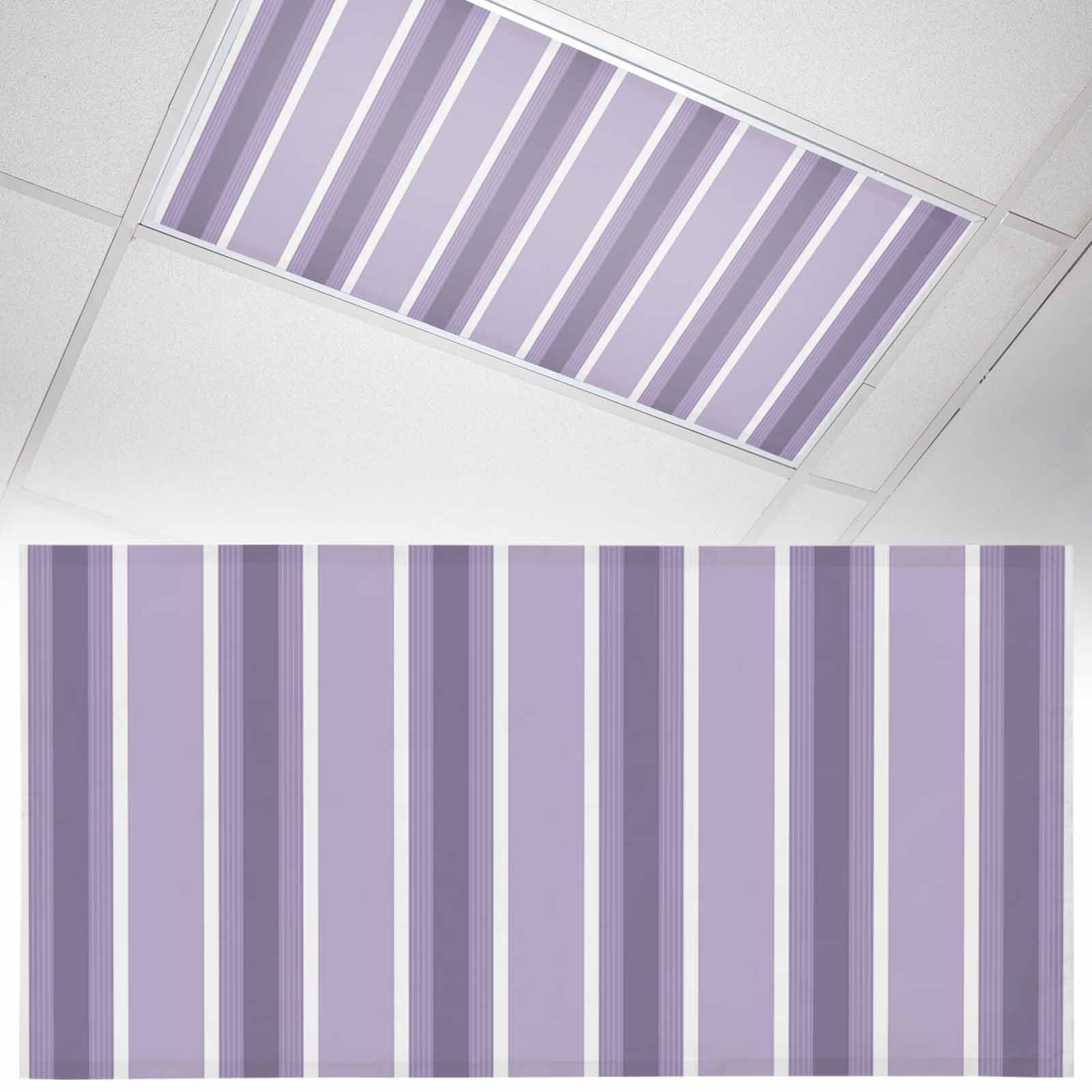 1 Pack Purple White Stripes Fluorescent Light Covers for Ceiling Lights ...