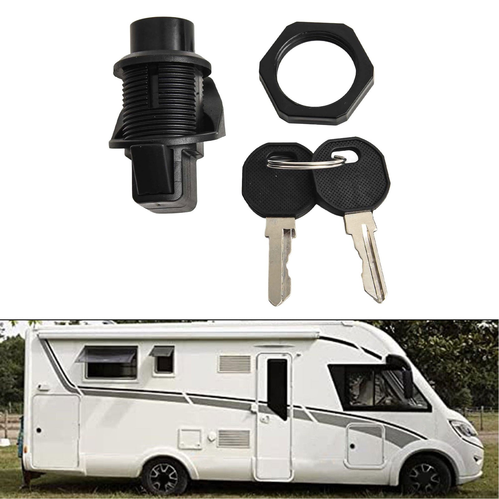 1 Pack Push Button Latch Black Metal Plastic Rv Marine Box Lock ...
