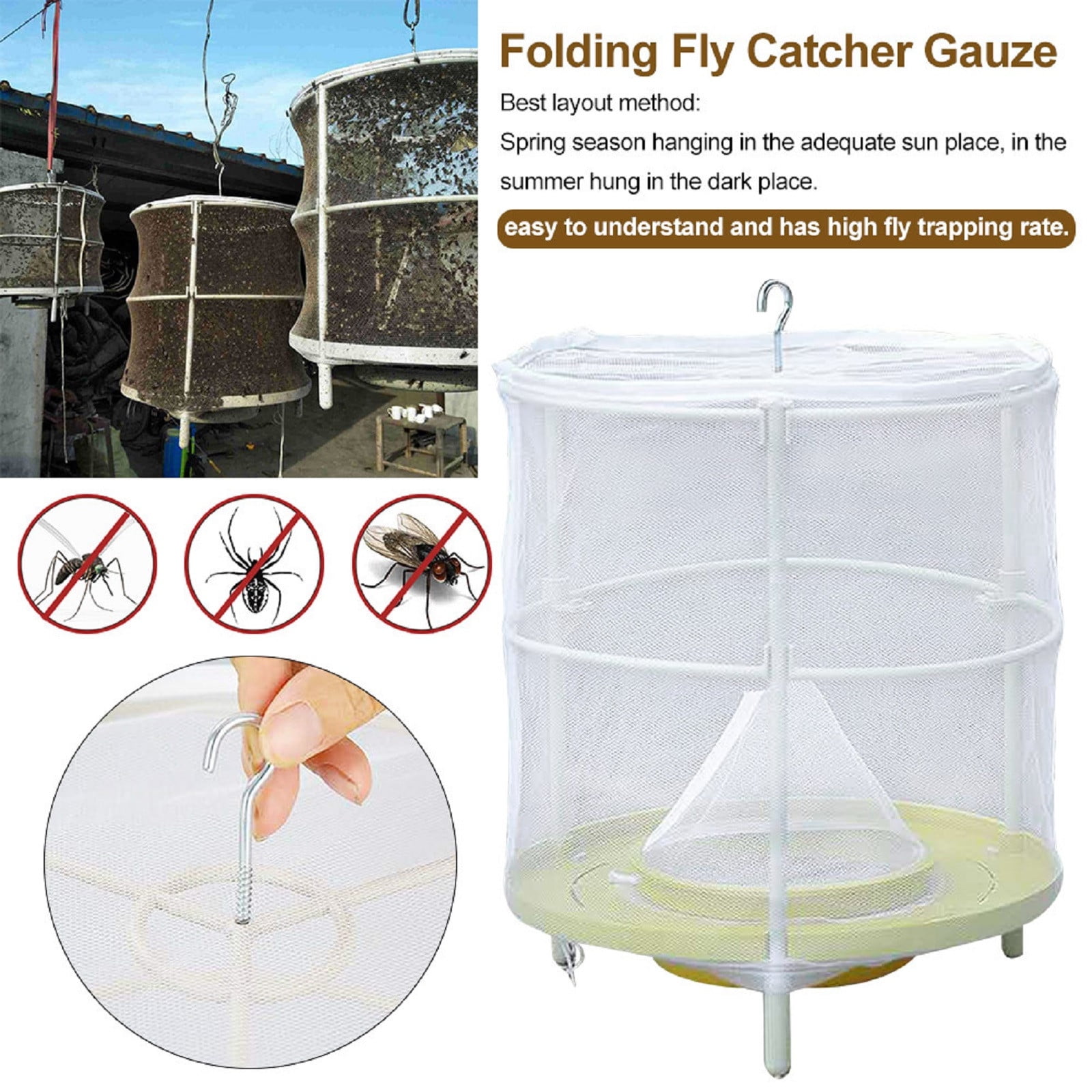 1 Pack Ranch Fly Traps - Reusable Fly Traps Outdoor Indoor Hanging ...