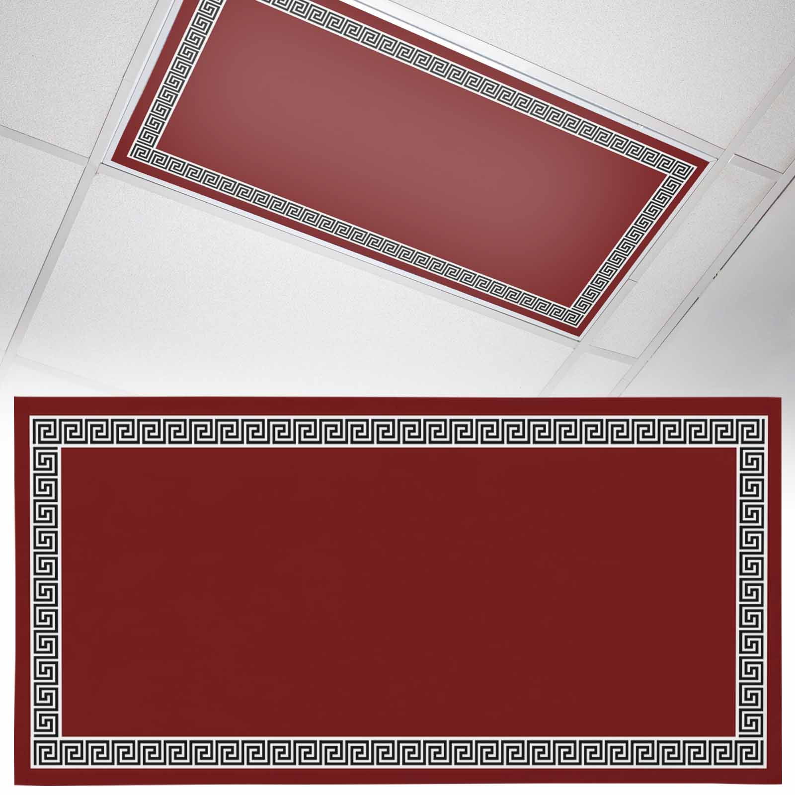 1 Pack Red Fluorescent Light Covers for Ceiling Lights Greek Chinese ...