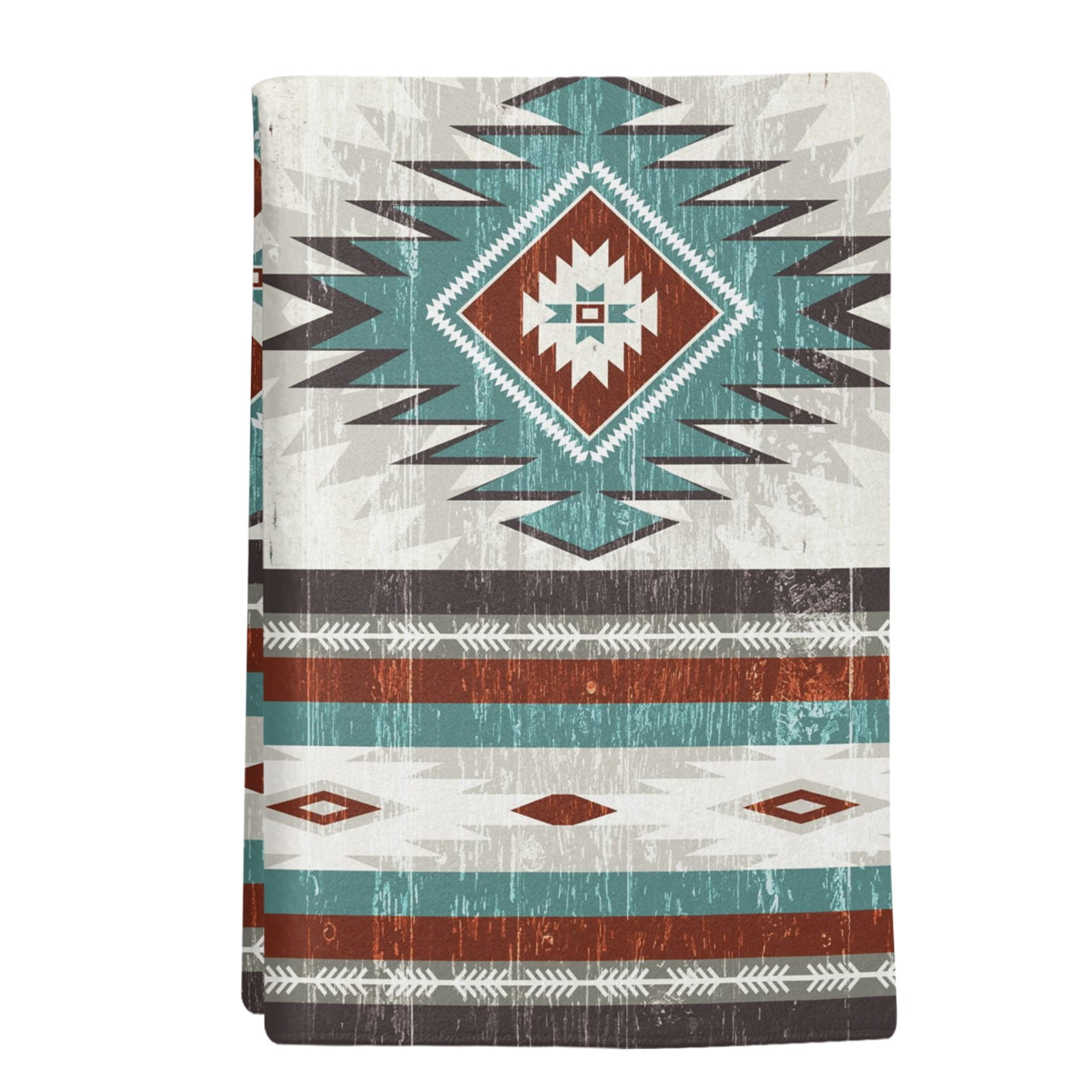 1 Pack Red Teal Kitchen Towels Southwestern Native Aztec Ethnic Style ...
