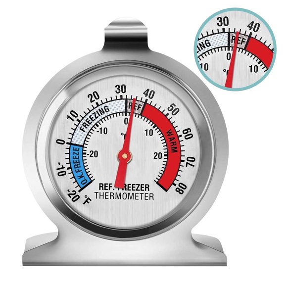 Farfi Refrigerator Thermometer Stainless Steel Dial Temperature Gauge ...