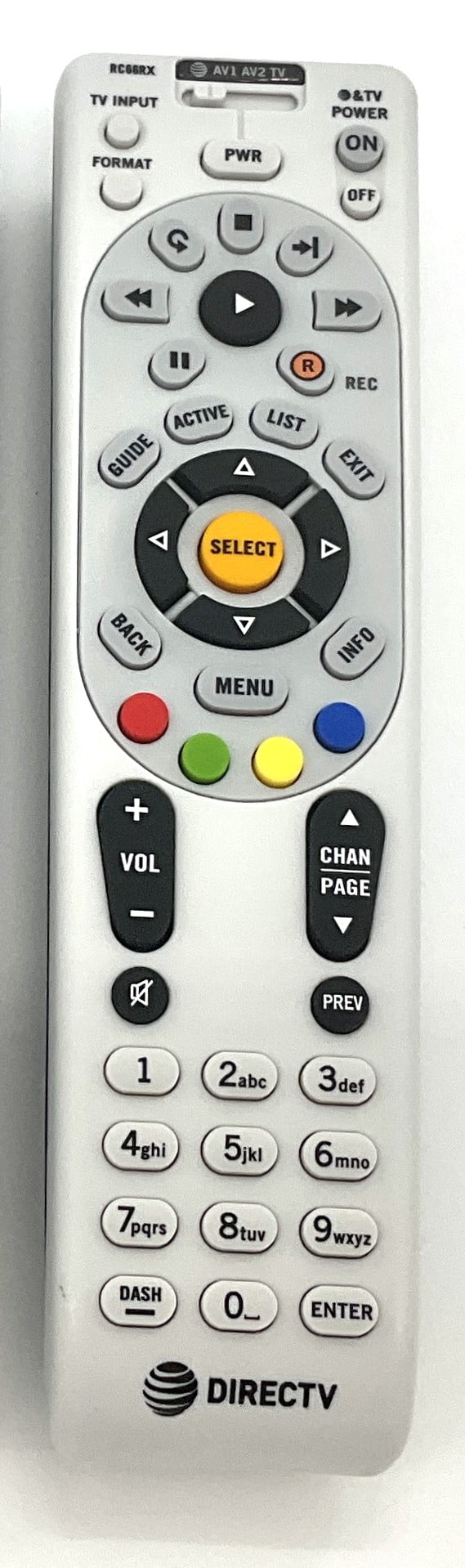 DirecTV New Universal 4-Device IR Remote Control, RC66RX (1 Pack ...