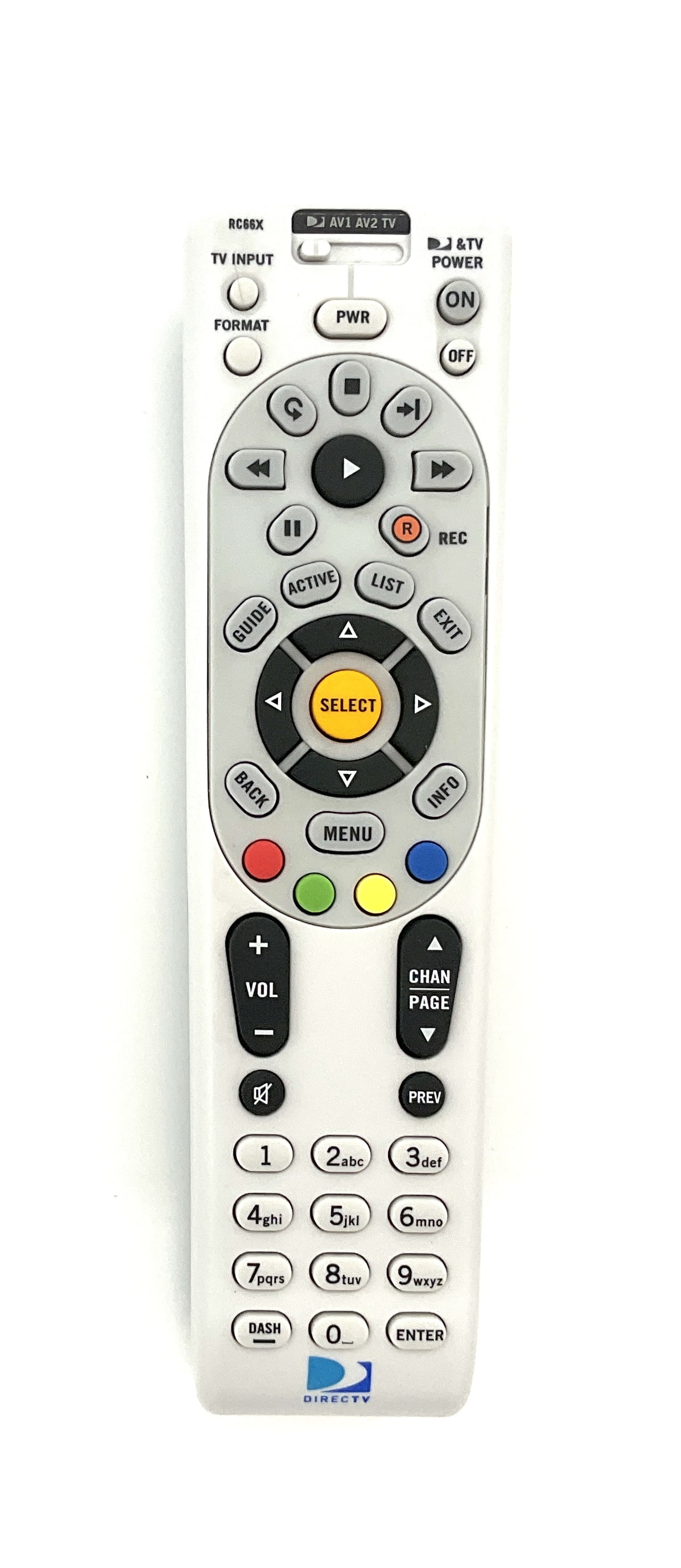 DirecTV RC66X Replacement Remote Control (1 Pack) for Most DirecTV ...
