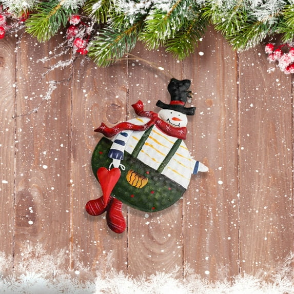 1 Pack Resin Metal Double-Sided Christmas Tree Ornaments Tin Santa ...