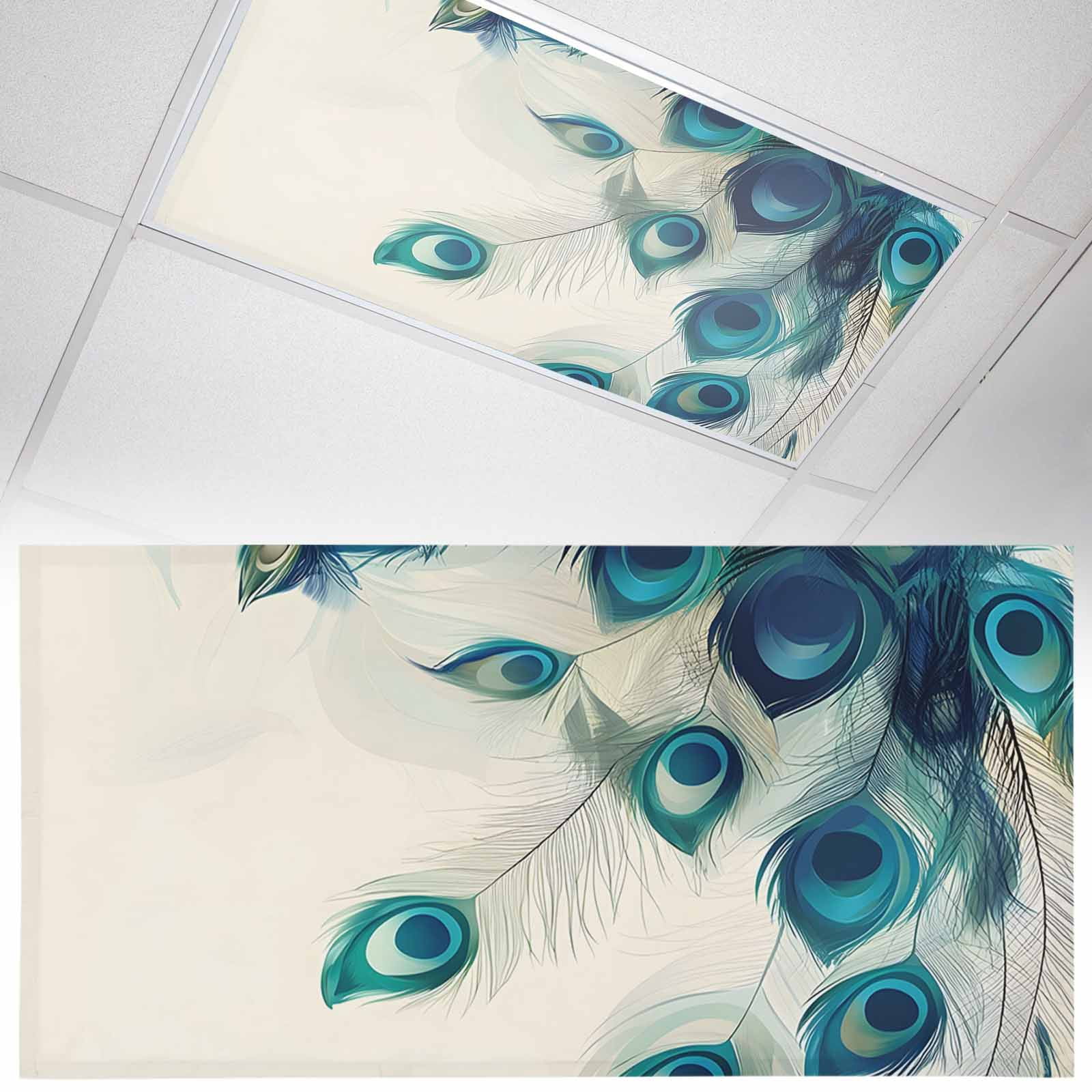 1 Pack Retro Blue Fluorescent Light Covers for Ceiling Lights Green ...