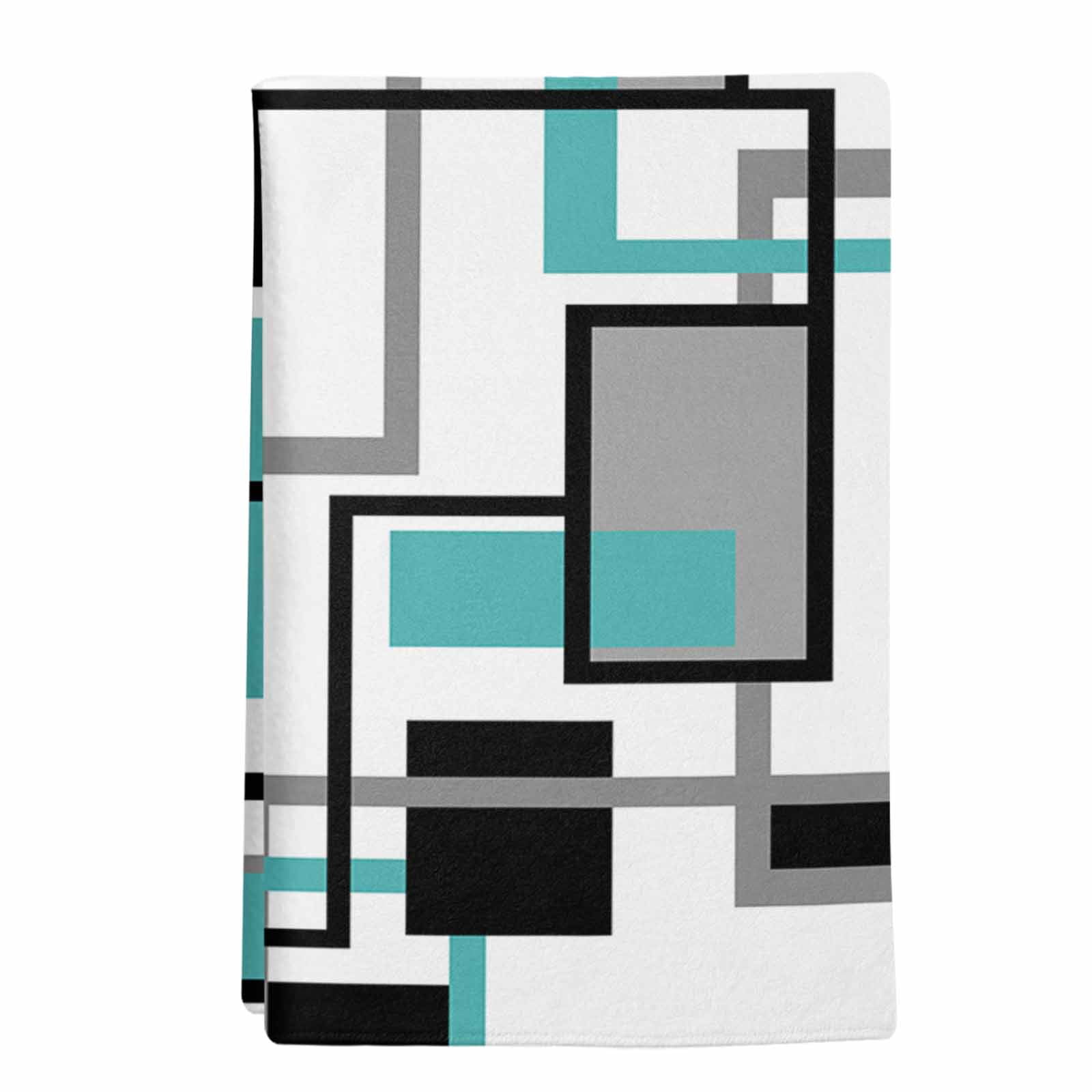 1 Pack Retro Middle Kitchen Towels Ages Abstract Geometric Teal Black ...
