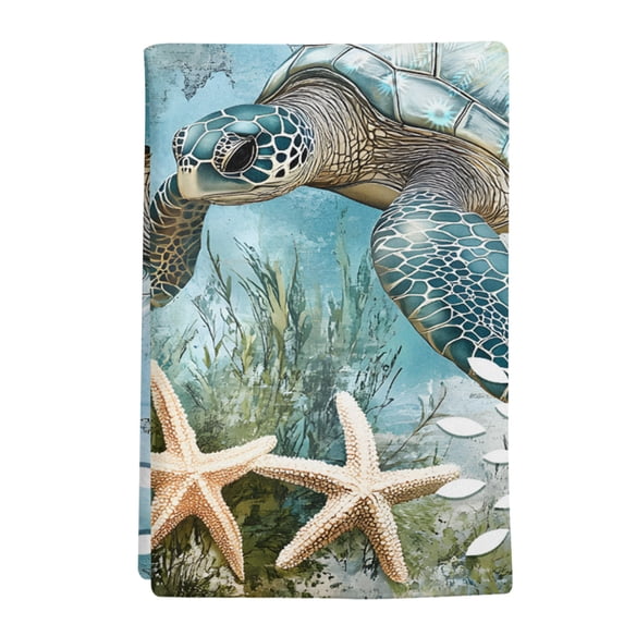 1 Pack Retro Sea Turtles Kitchen Towels Ocean Sea Stars Corals Animal ...