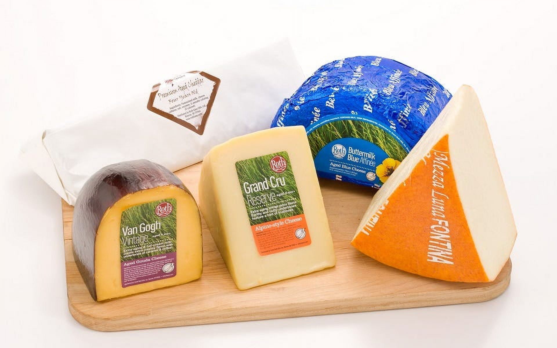 Roth Cheese Board Kit: Blue Affinee, P. Roqueforti, Fontina, 4Yr ...