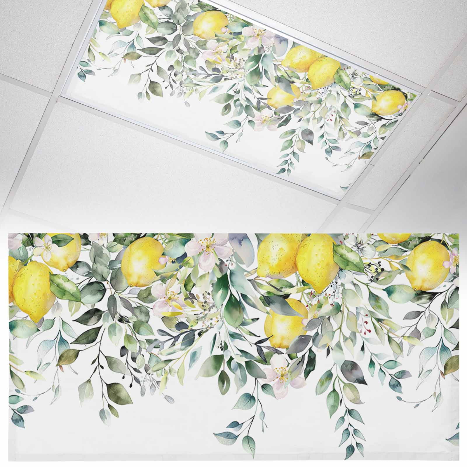 1 Pack Rustic Floral Plant Fluorescent Light Covers for Ceiling Lights ...