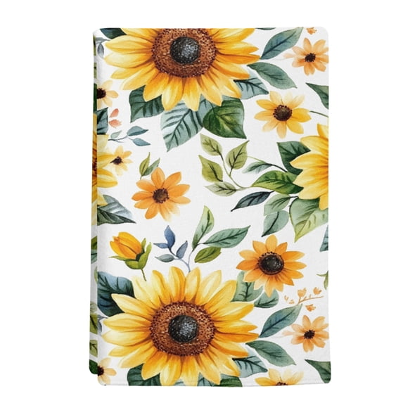 1 Pack Rustic Sunflower Kitchen Towels Floral Leaf Farmhouse Decorative ...