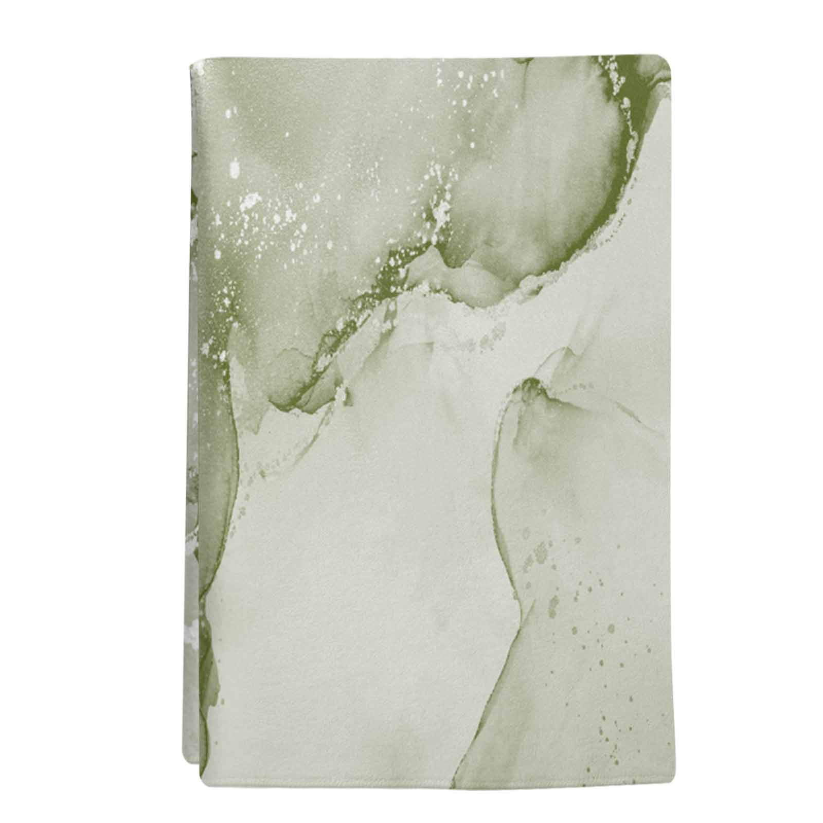 1 Pack Sage Green Abstract Kitchen Towels Silver Marble Ripples Clouds ...
