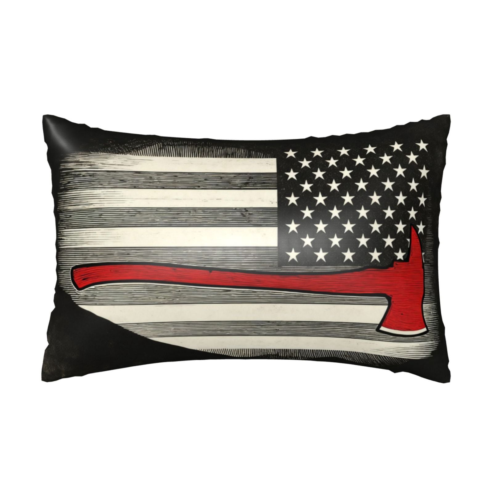 1 Pack Satin Pillowcase Thin Red Firefighter Line Flag Art Pillowcase ...