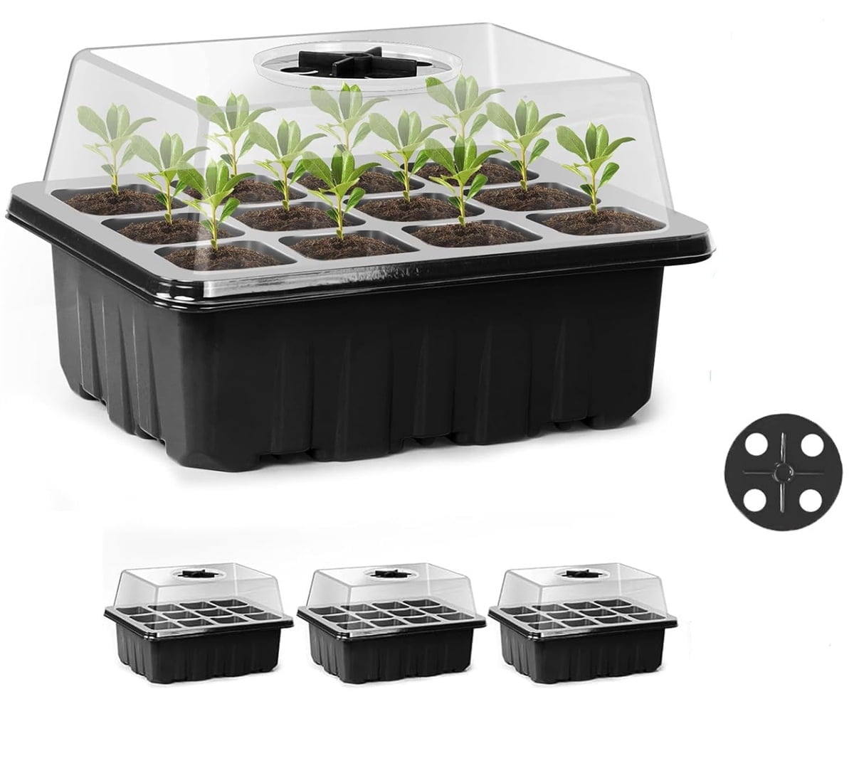 1 Pack Seed Starter Tray, GIXUSIL 12 Cells Total Tray, Seed Starting ...