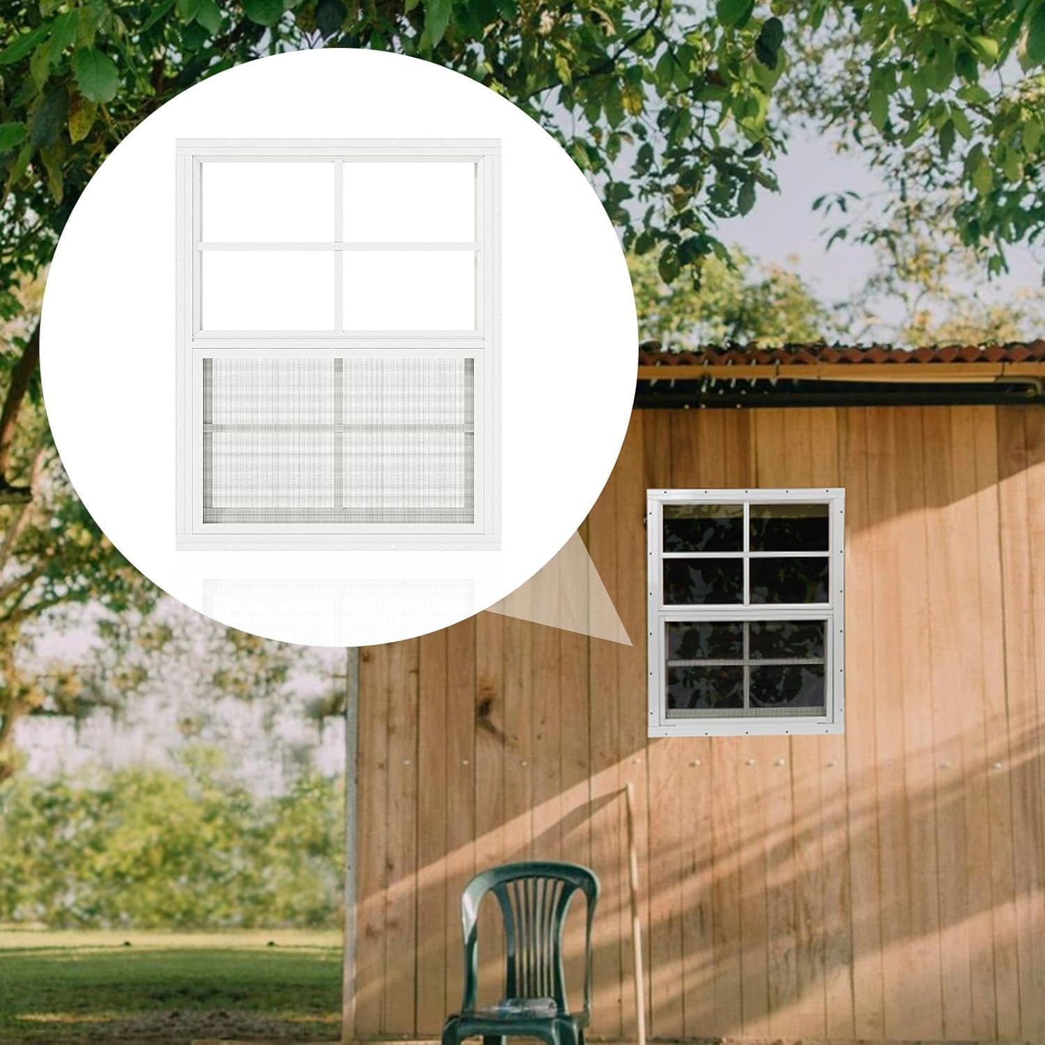 1 Pack Shed Window 18" x 23" Flush Mount Window with Tempered Glass ...