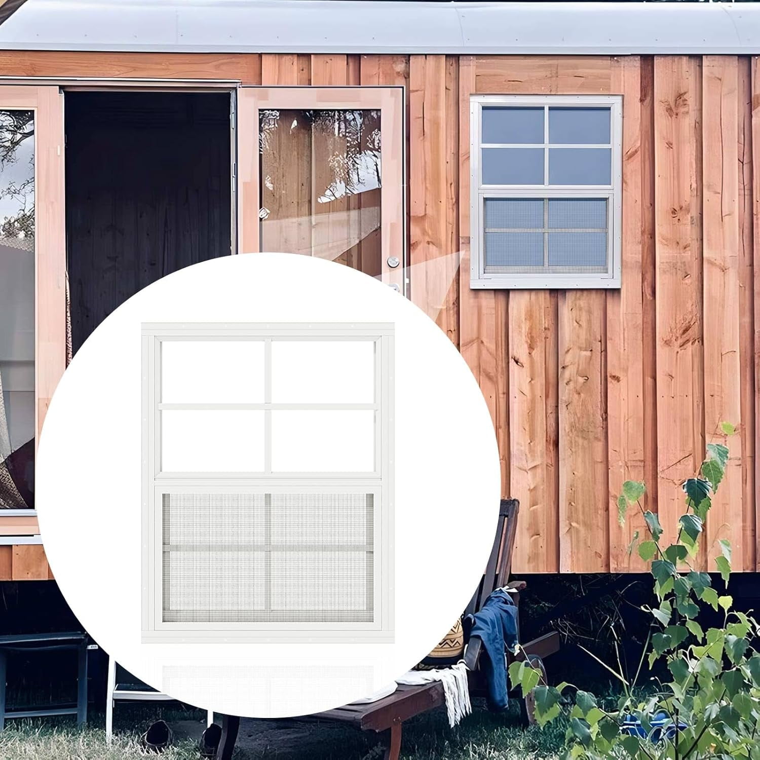 1 Pack Shed Window 18" x 27" Flush Mount Window with Tempered Glass ...