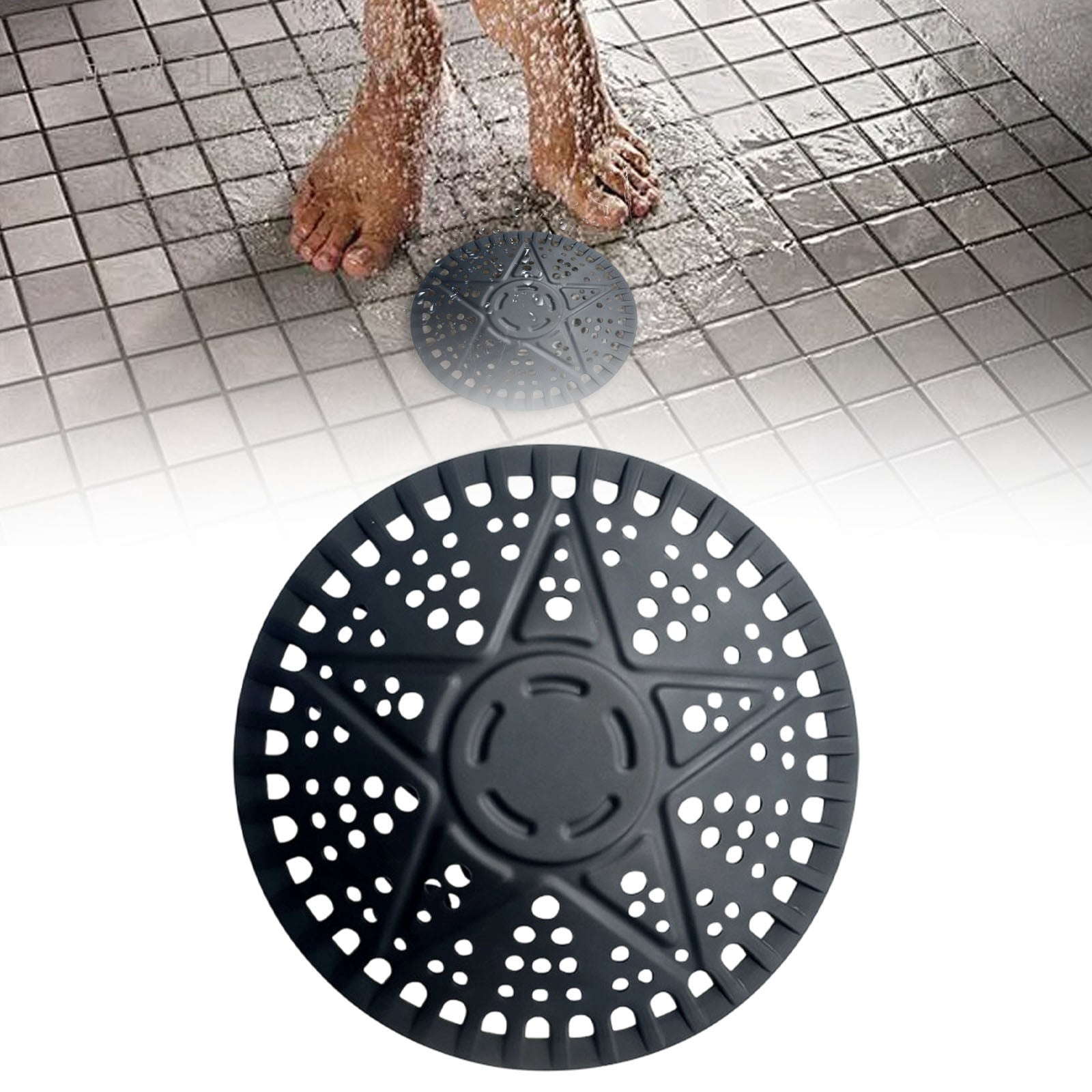 1 Pack Shower Drain Hair Catcher, Silicone Drain Protector, Flat ...