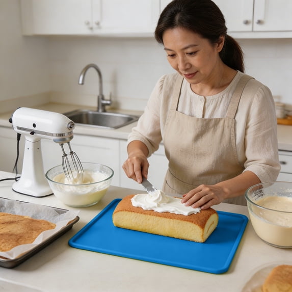 1 Pack Silicone Baking Mat, Reusable Non-Stick Swiss Roll Mat, High ...
