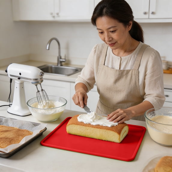 1 Pack Silicone Baking Mat, Reusable Non-Stick Swiss Roll Mat, High ...