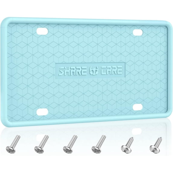 1 Pack Silicone License Plate Frame, Front Back License Plate Cover ...