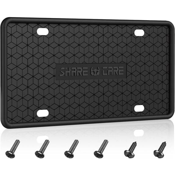 1 Pack Silicone License Plate Frame, Front Back License Plate Cover ...