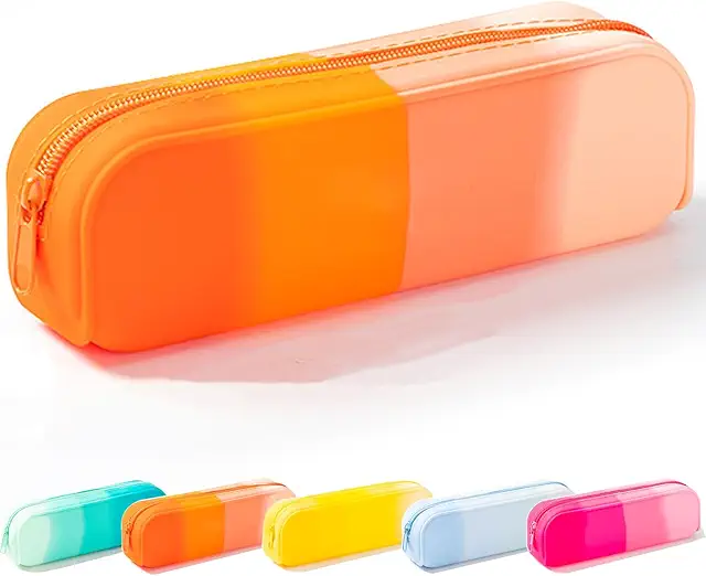 1 Pack Silicone Pencil Case, Gradient Pencil Pouch, Pencil Case Small ...