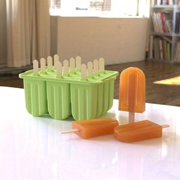 1-Pack Silicone Popsicle Mold, Summer Ice Cream Maker with Wooden ...